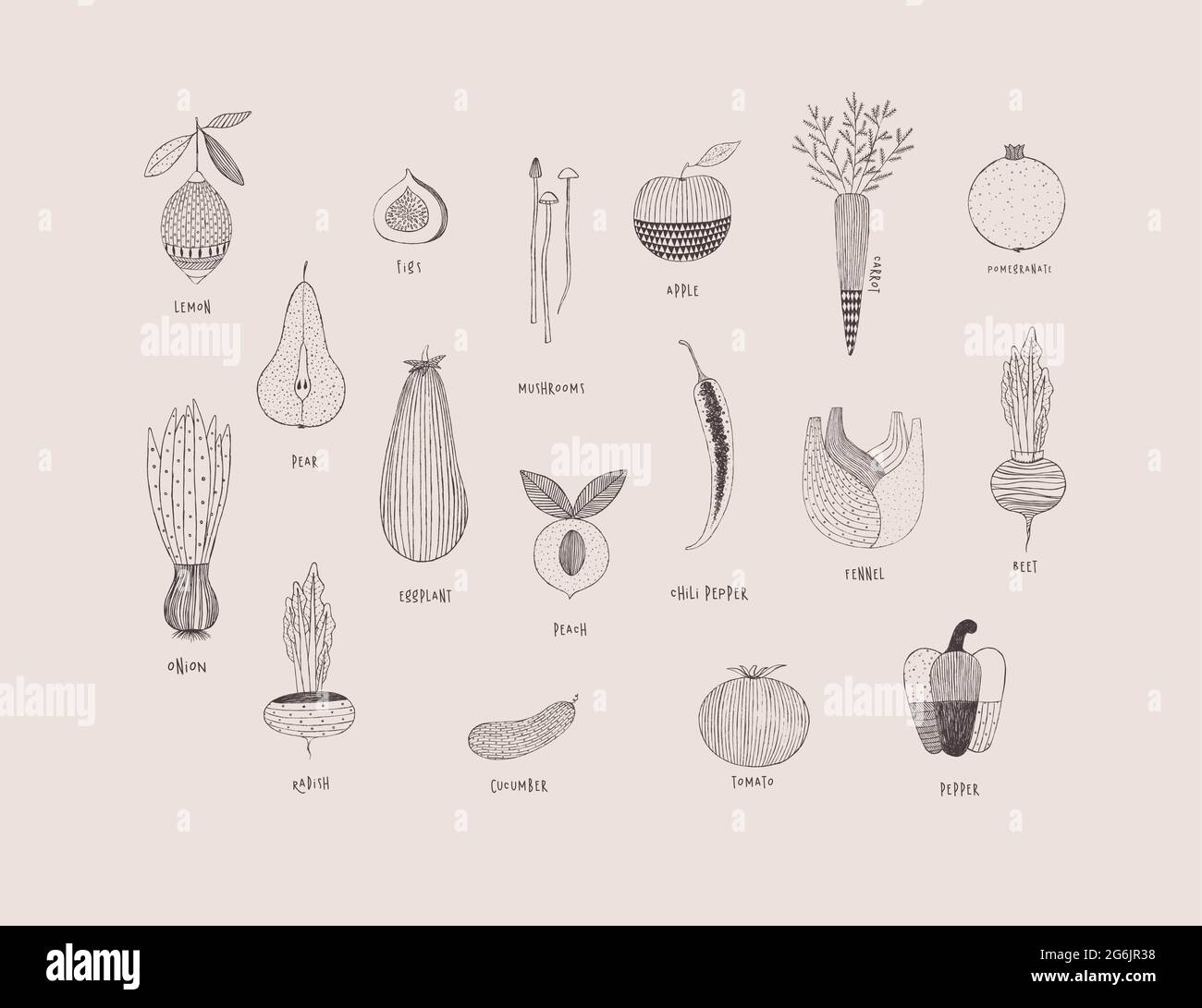 Lemon apple leaf pear Stock Vector Images - Alamy