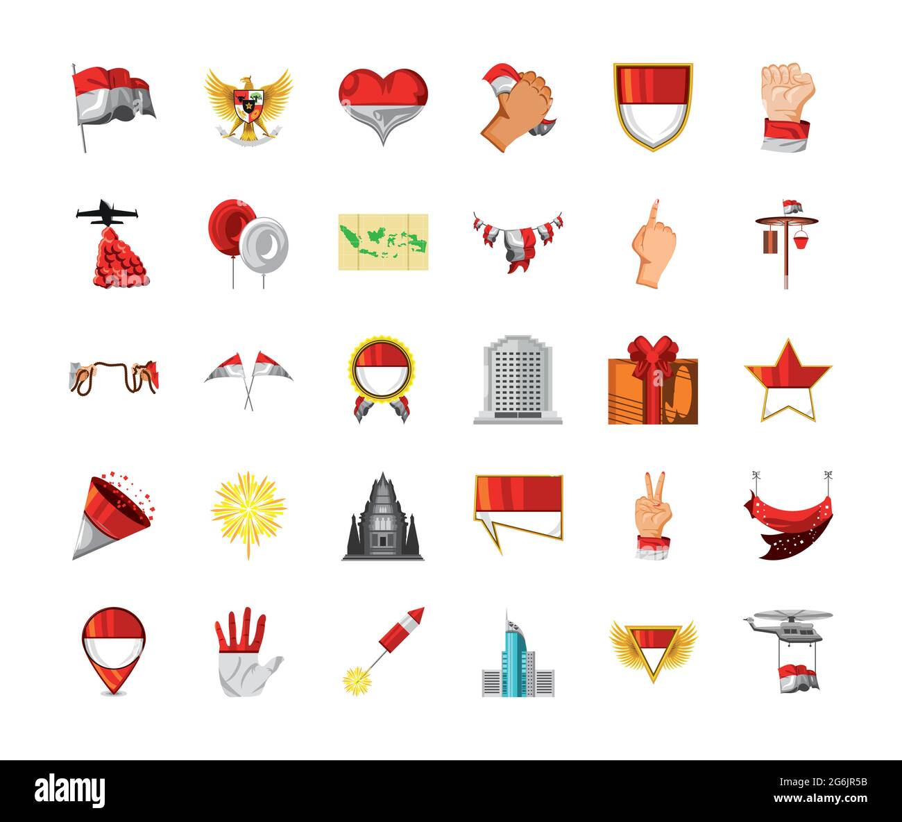 indonesia independence icons Stock Vector Image & Art - Alamy