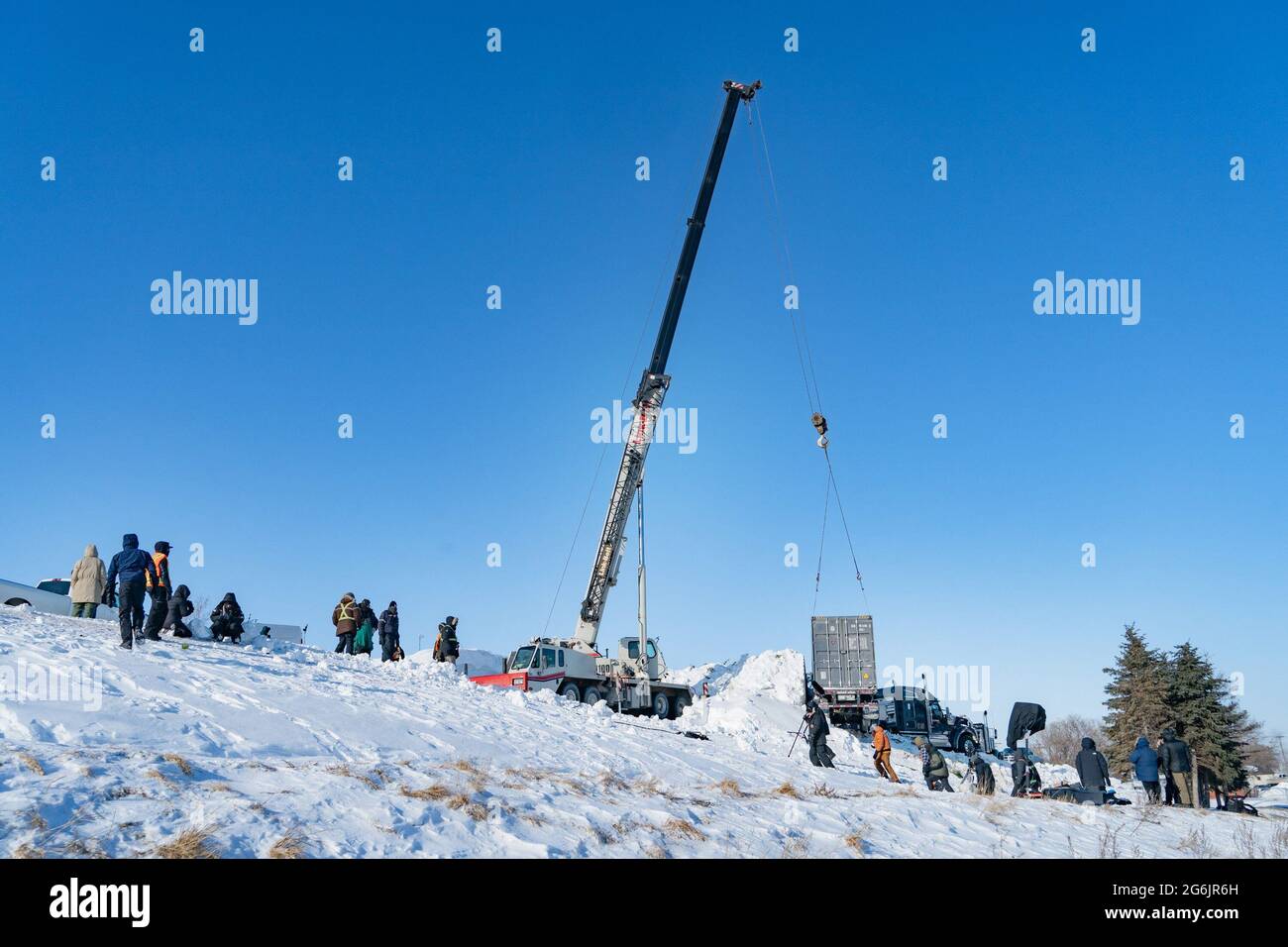 THE ICE ROAD, film crew, on set, 2021. ph: Allen Fraser / © Netflix ...