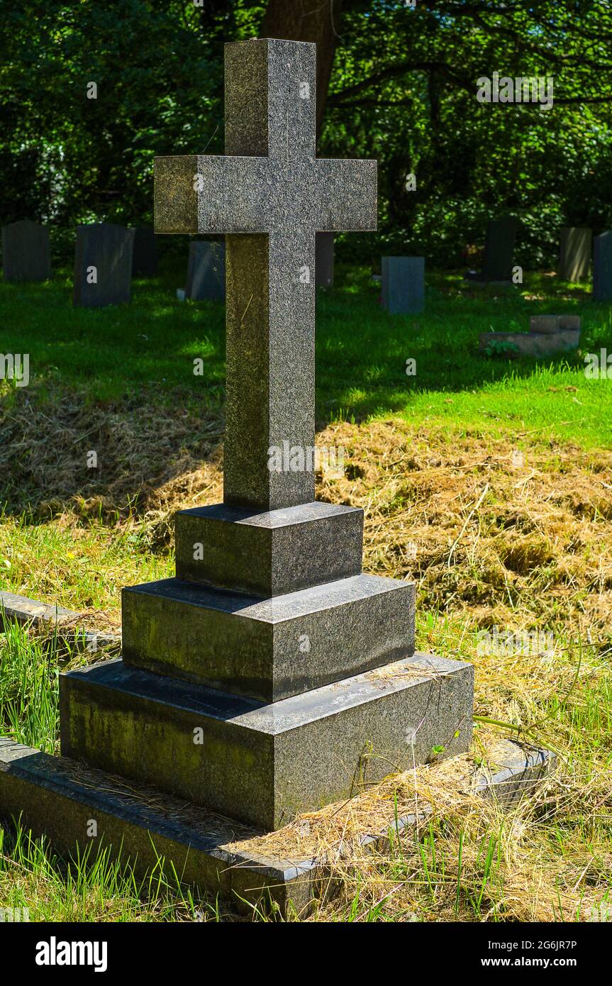 old graves in an old church yard Stock Photo - Alamy
