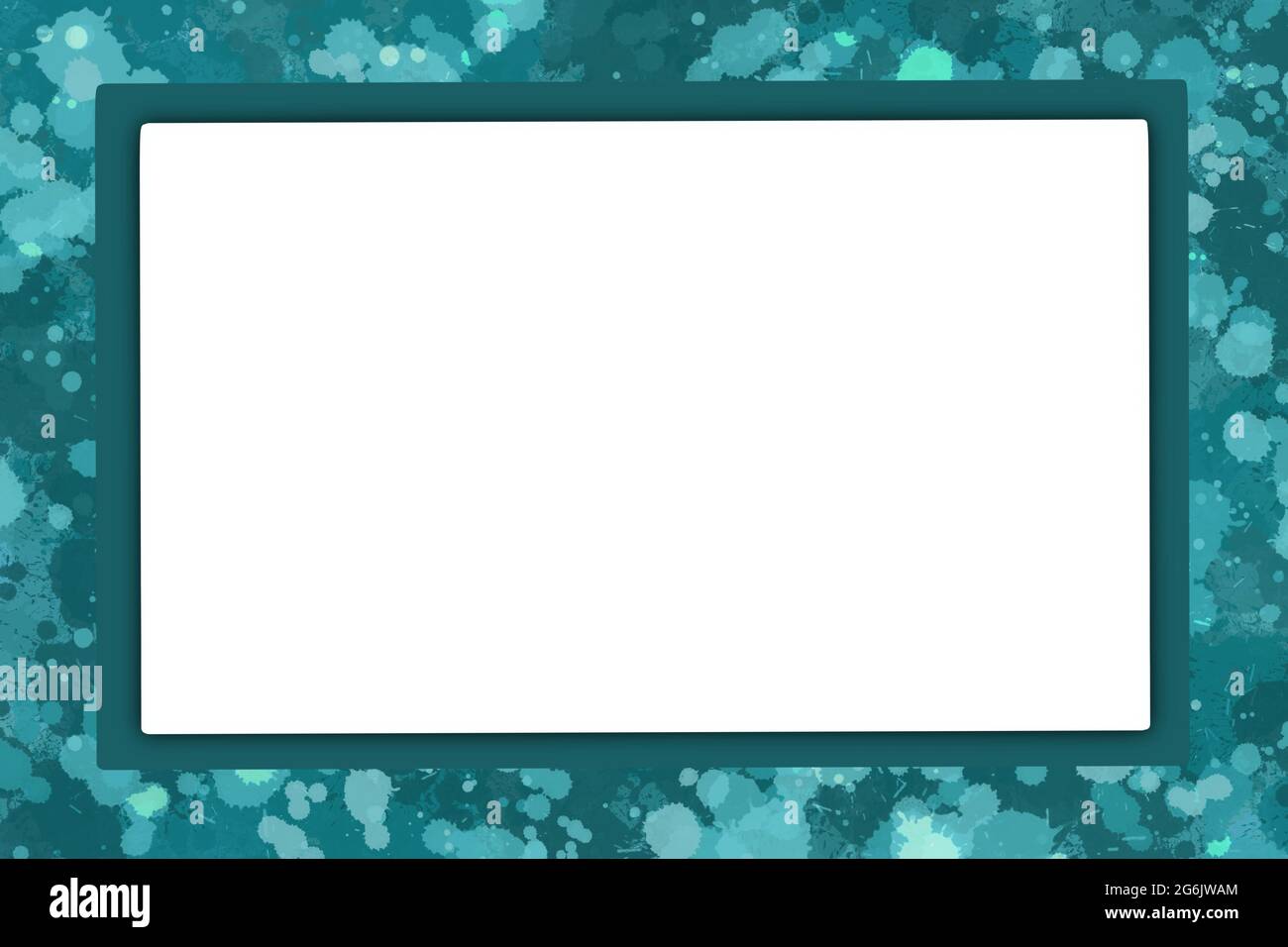 Splattered Paint Background with a White Frame for Text Stock Photo - Alamy