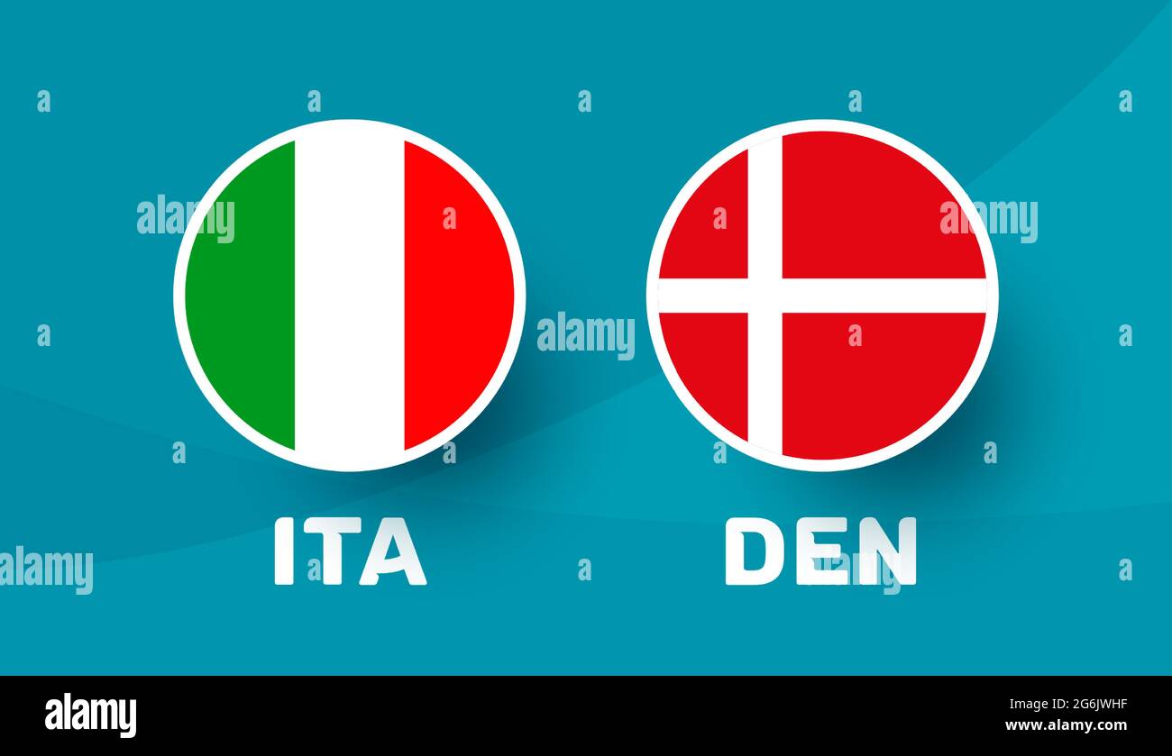 italy vs denmark match vector illustration Football 2020 championship ...