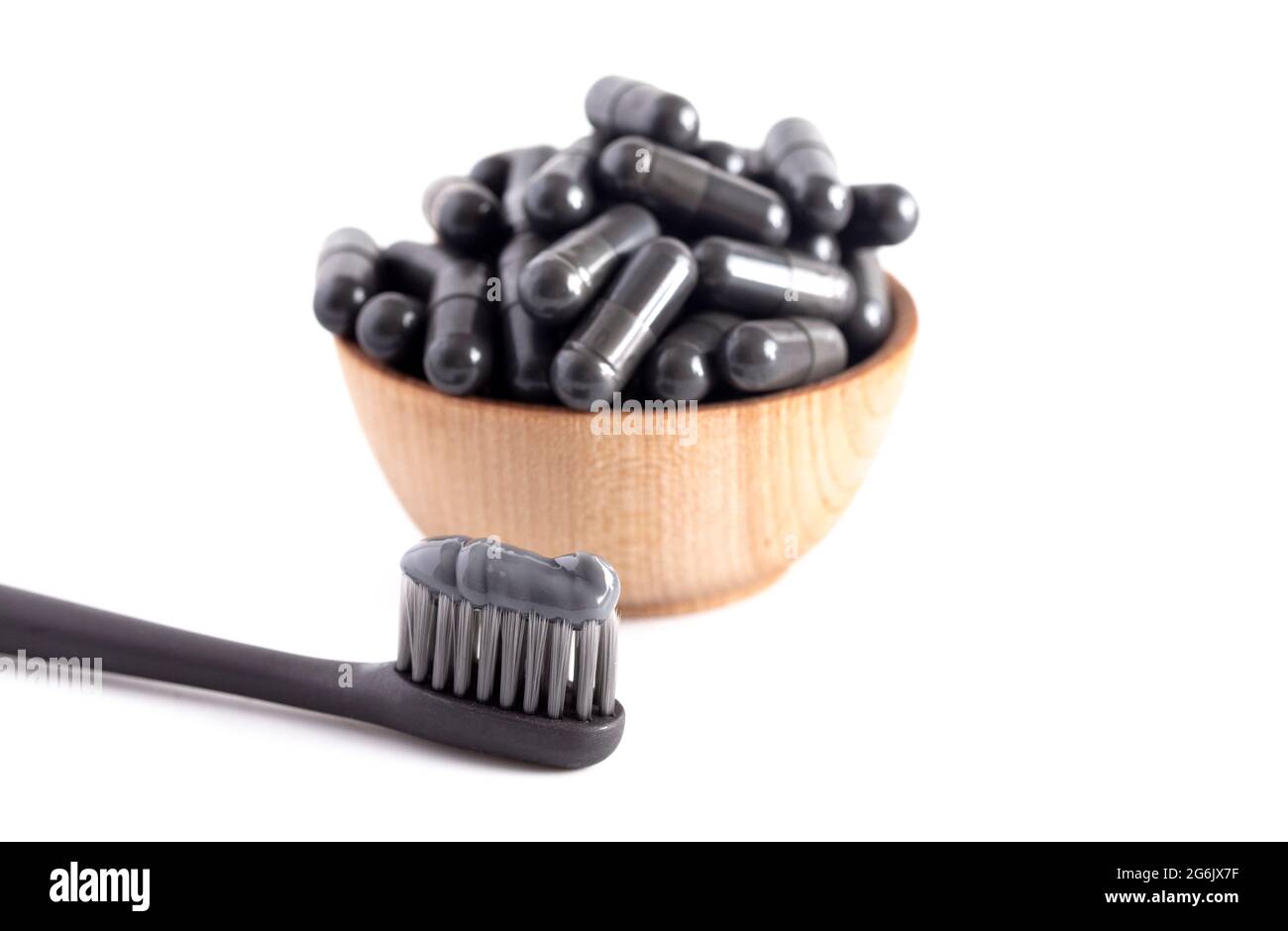 A Black Toothpaste with Capsule of Activated Charcoal Stock Photo - Alamy