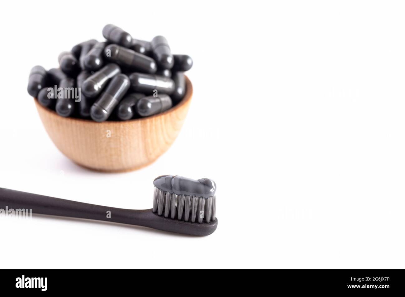 A Black Toothpaste with Capsule of Activated Charcoal Stock Photo - Alamy