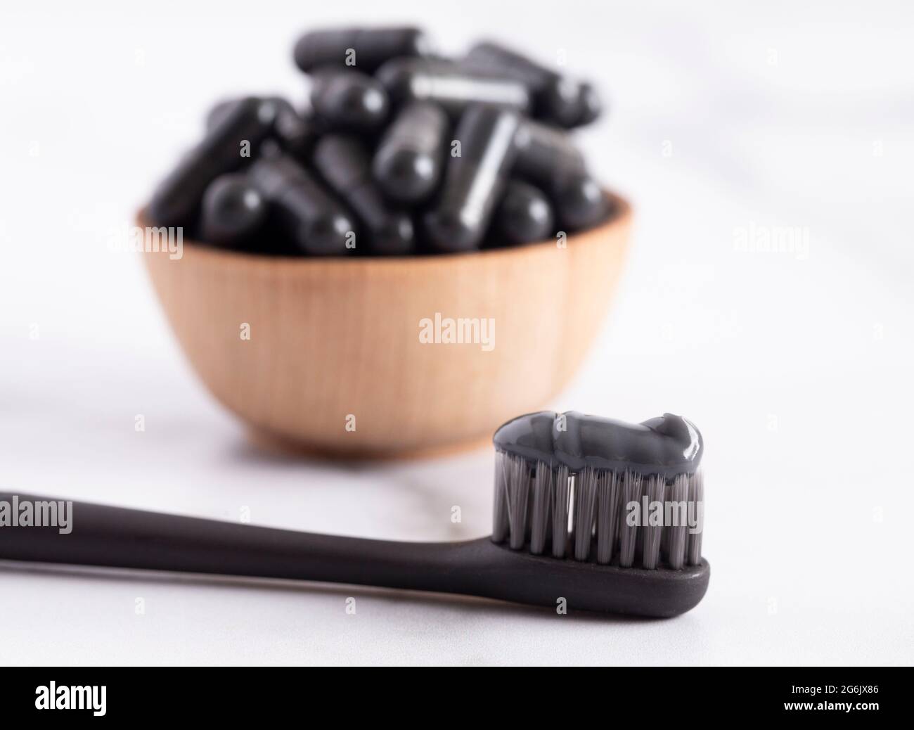 A Black Toothpaste with Capsule of Activated Charcoal Stock Photo - Alamy
