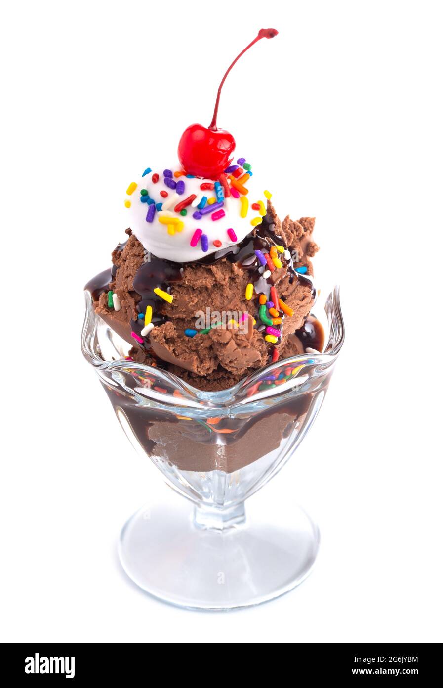 Chocolate Sundae Isolated on a White Background Stock Photo - Alamy