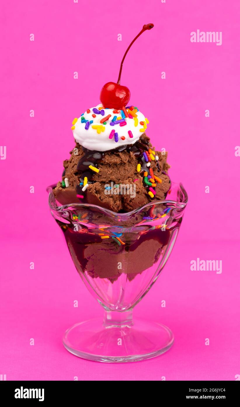 Ice Cream Sundae With Cherry