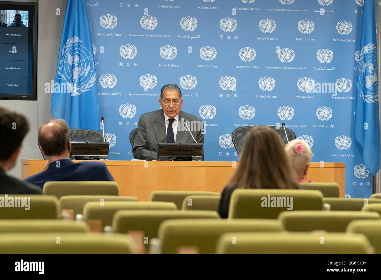 New York, NY - July 6, 2021: President of the UN Economic and Social ...