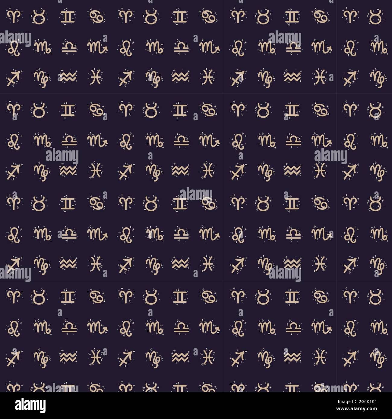 Seamless pattern, signs of the zodiac - Vector illustration Stock ...