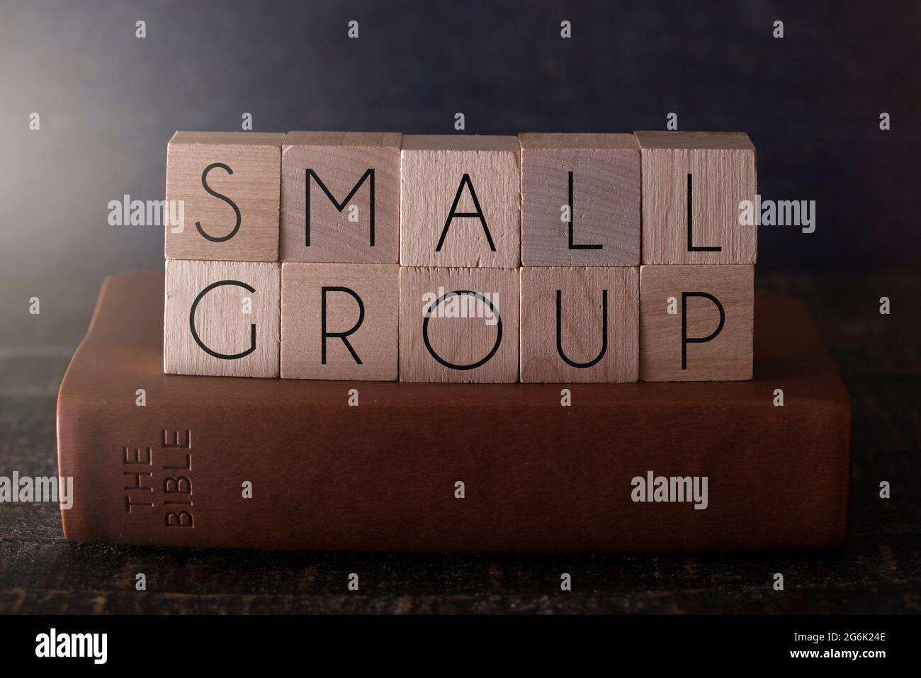 Block letters on wooden table hi-res stock photography and images - Alamy