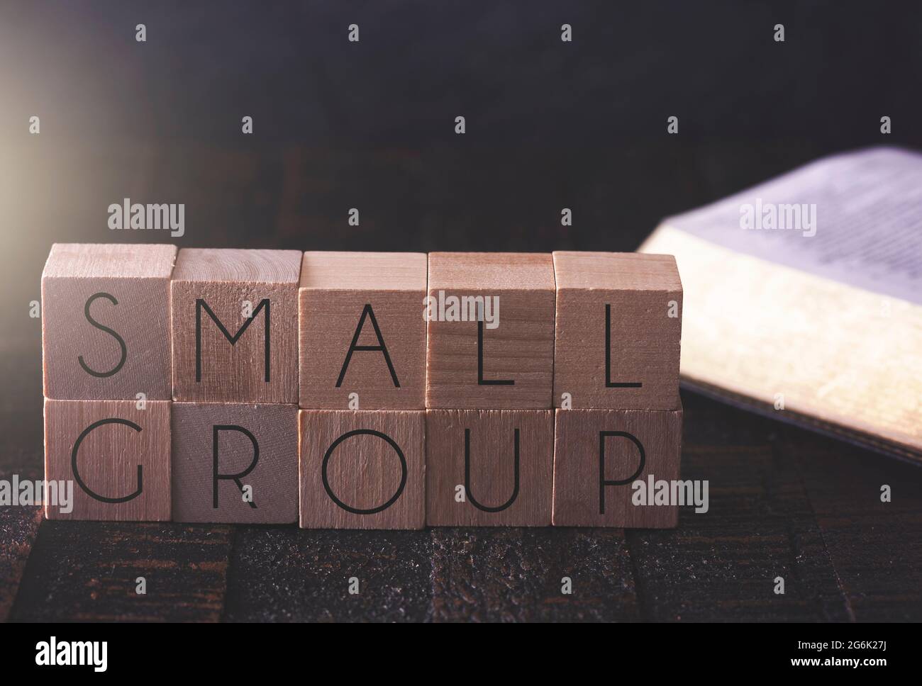 Block letters on wooden table hi-res stock photography and images - Alamy