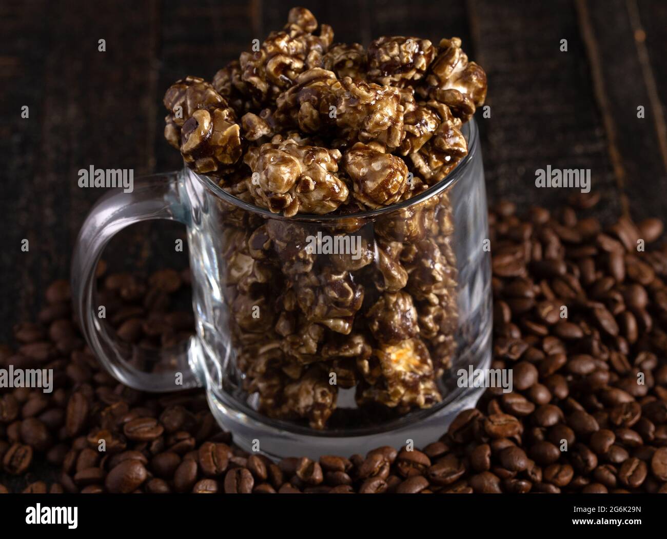 A Mug of Coffee Flavored Candy Coated Popcorn Stock Photo - Alamy
