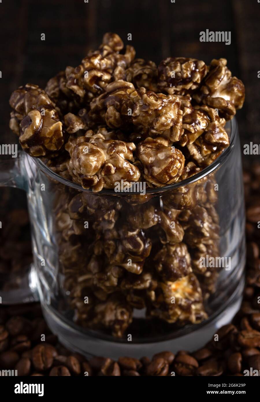 A Mug of Coffee Flavored Candy Coated Popcorn Stock Photo - Alamy