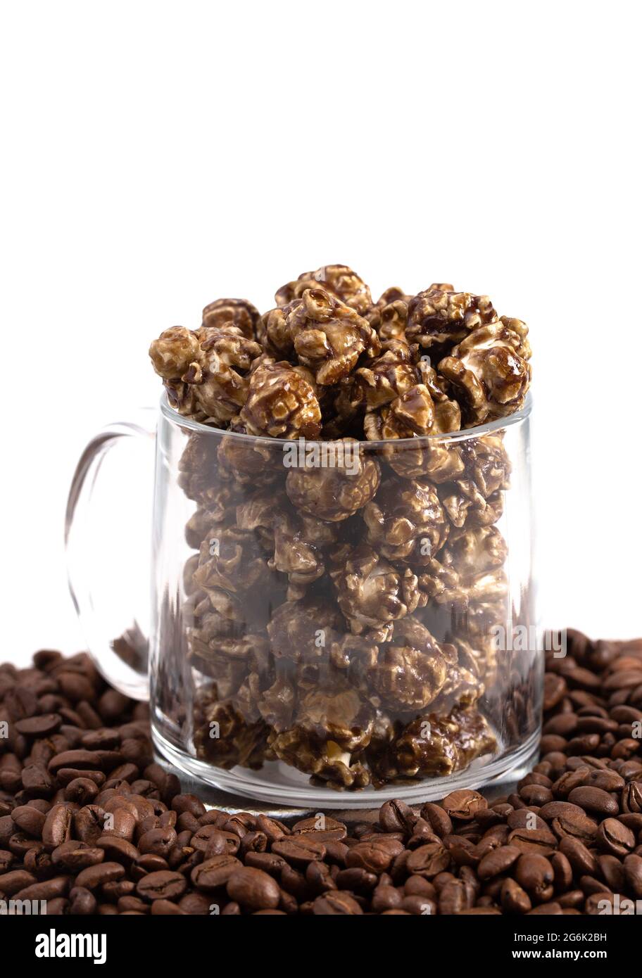 Coffee Flavored Candy Coated Popcorn on a White Background Stock Photo ...