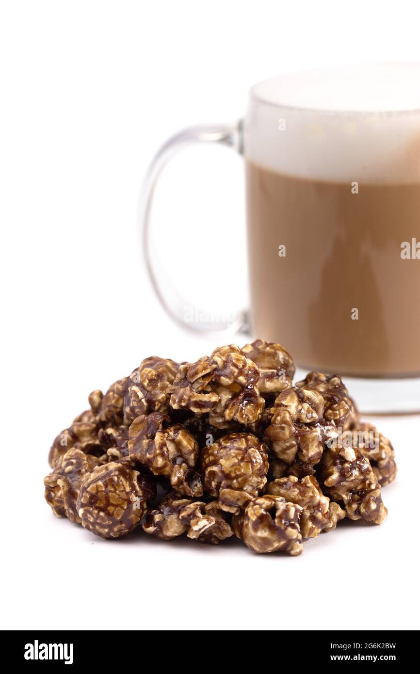A Pile of Coffee Flavored Candy Coated Popcorn Stock Photo - Alamy