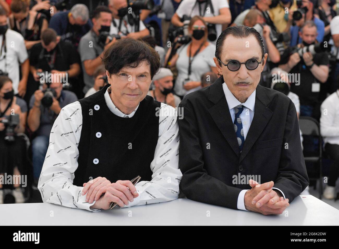 Cannes, France. 06 July 2021, Russell Mael and Ron Mael attending the ...