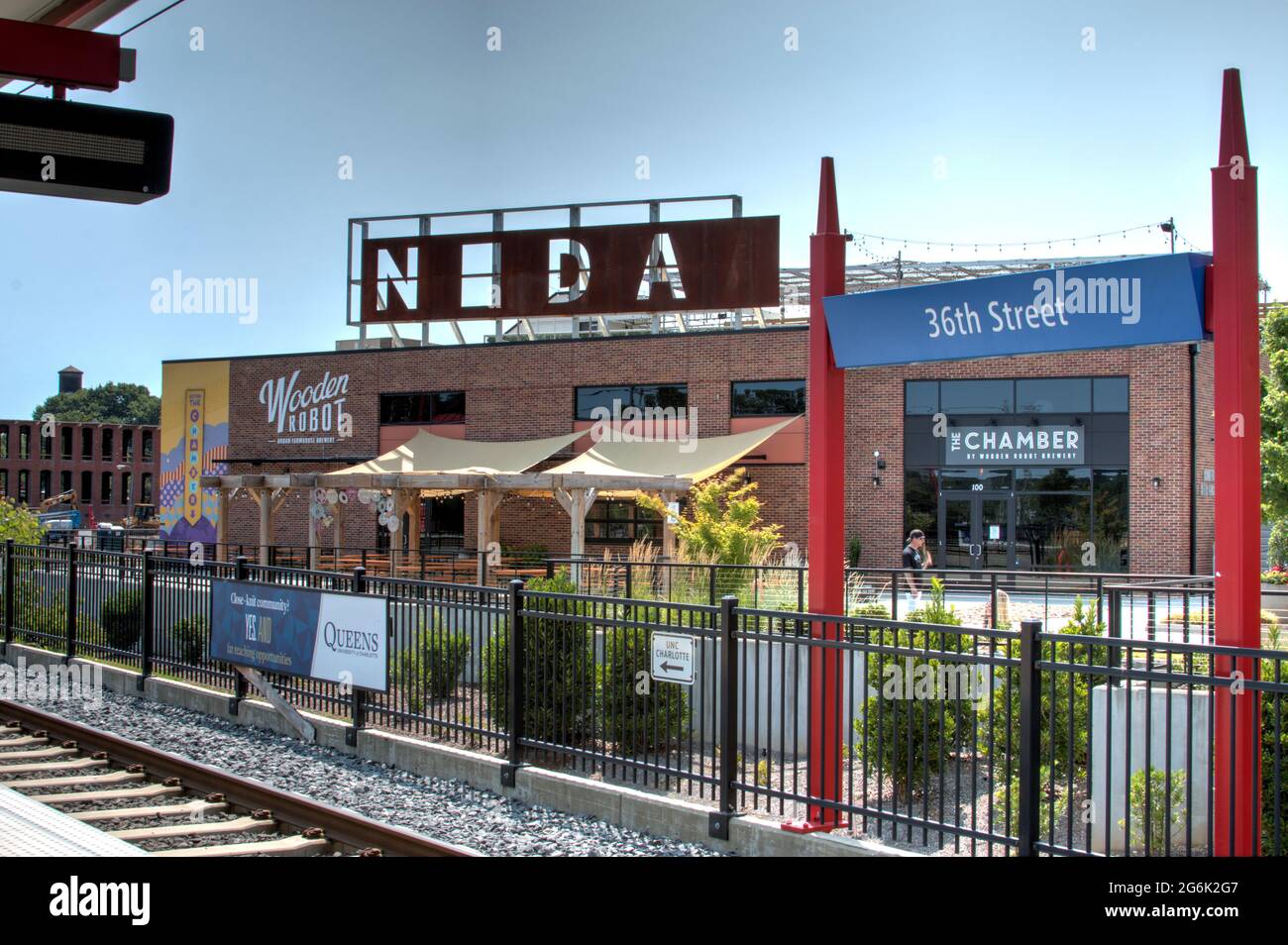 36th Street Light Rail Stop at NODA - Charlotte NC Stock Photo - Alamy