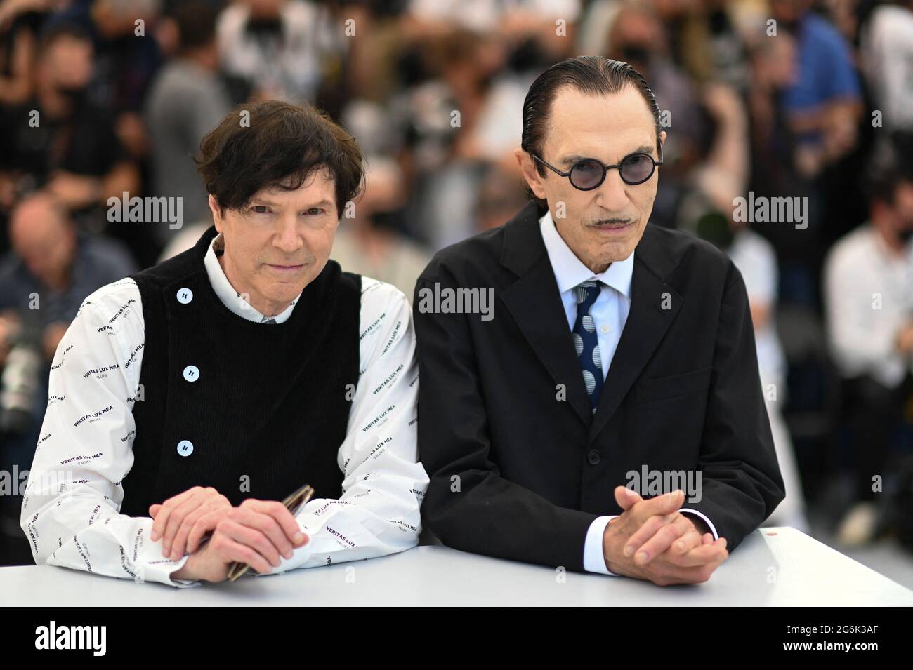 Cannes, France. 06 July 2021, Russell Mael and Ron Mael attending the ...