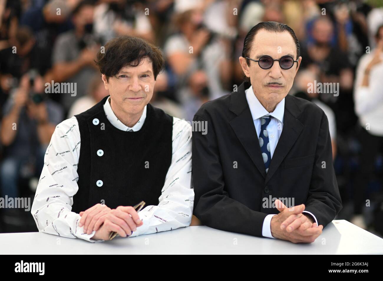 Cannes, France. 06 July 2021, Russell Mael and Ron Mael attending the ...