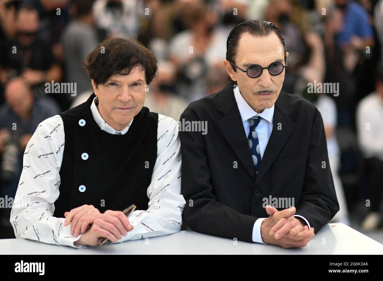 Cannes, France. 06 July 2021, Russell Mael and Ron Mael attending the ...