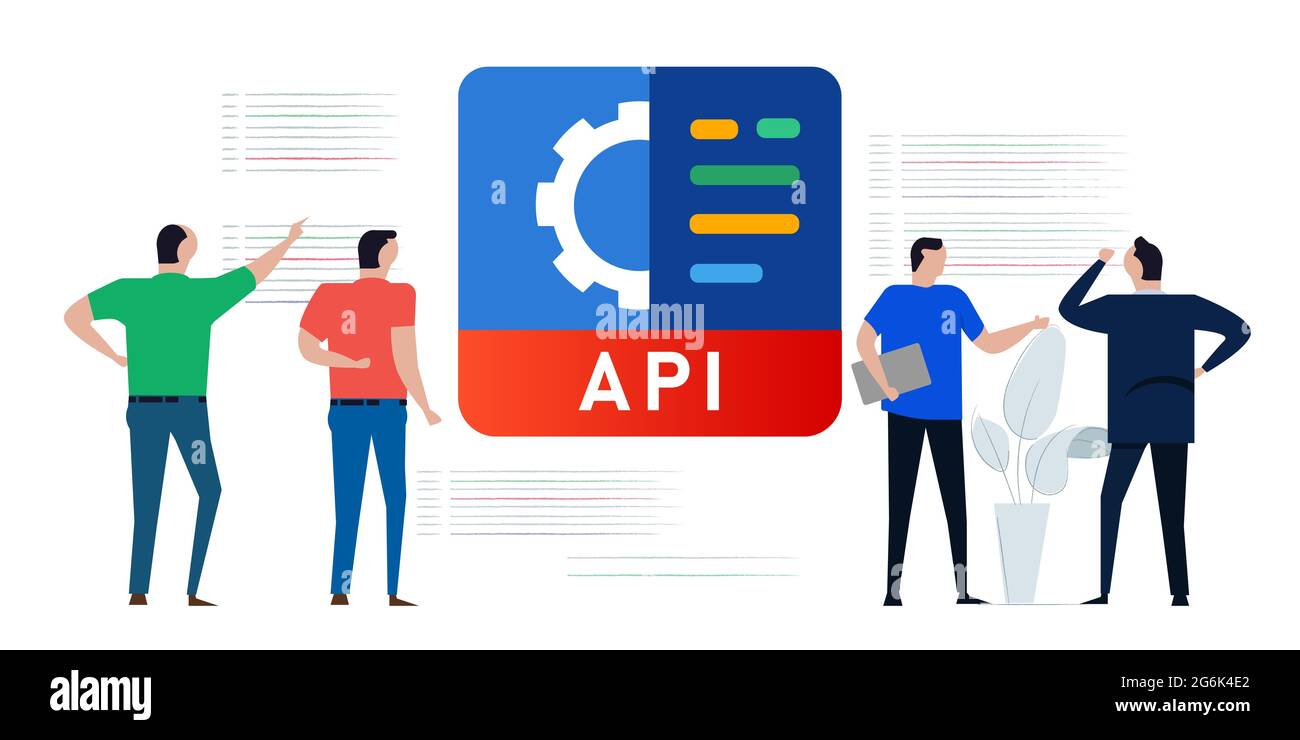 Api Application Programming Interface Concept Of Coding Service Online Gear Engine Of Code Stock