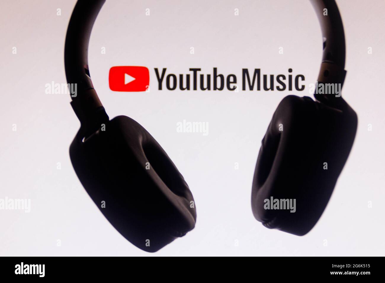 In this photo illustration the YouTube Music logo is displayed along ...