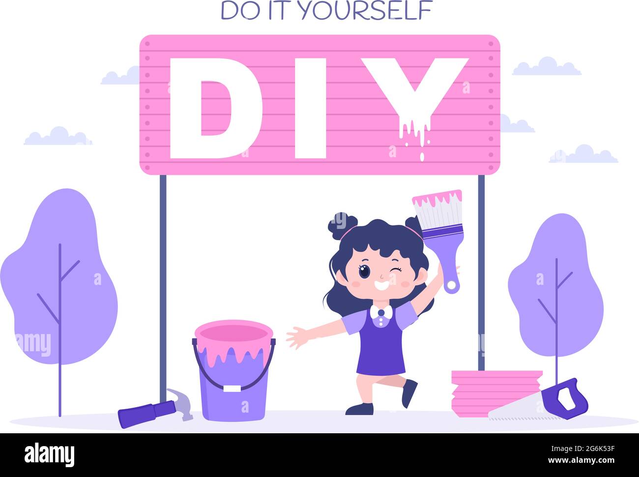 DIY Tools Do It Yourself Background Illustration For Home Renovation ...