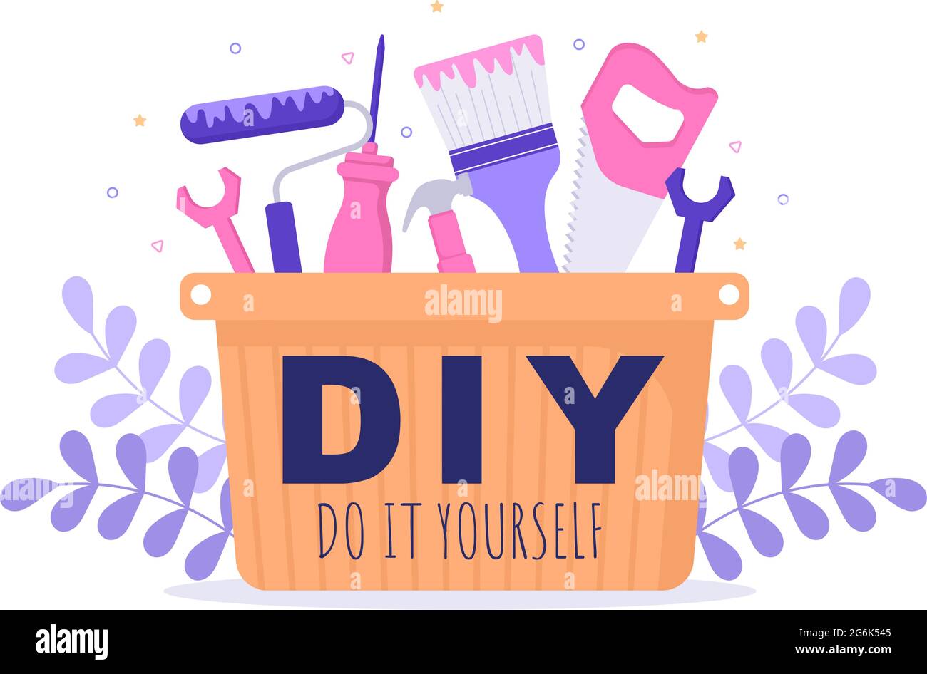 DIY Tools Do It Yourself Background Illustration For Home Renovation ...