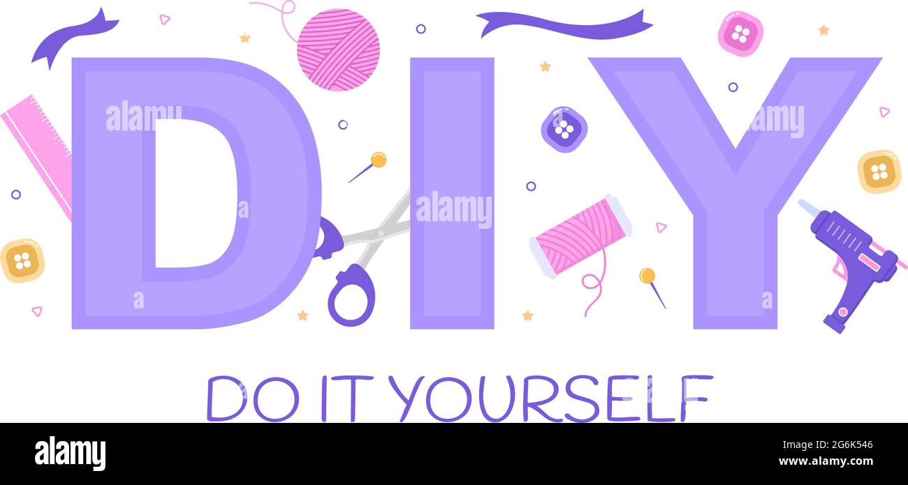 DIY Tools Do It Yourself Background Illustration For Home Renovation ...