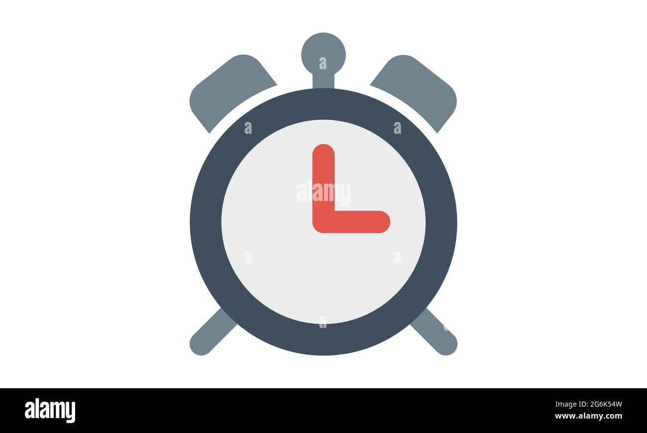 Alarm clock icon flat style vector image Stock Vector Image & Art - Alamy