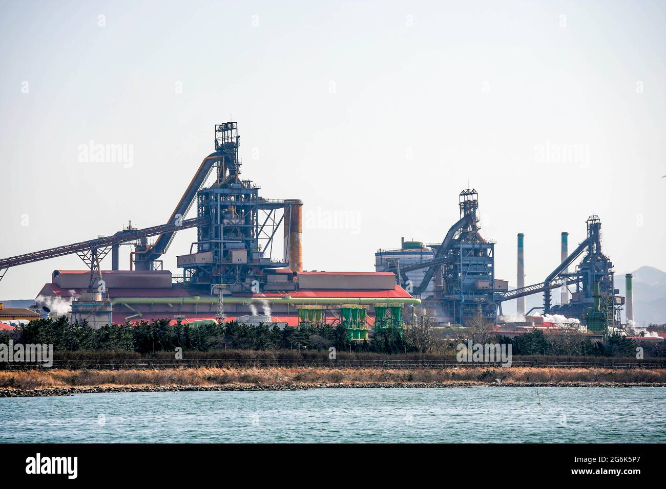 March 13, 2018-Pohang, South Korea-A General view of POSCO Steel Plant ...