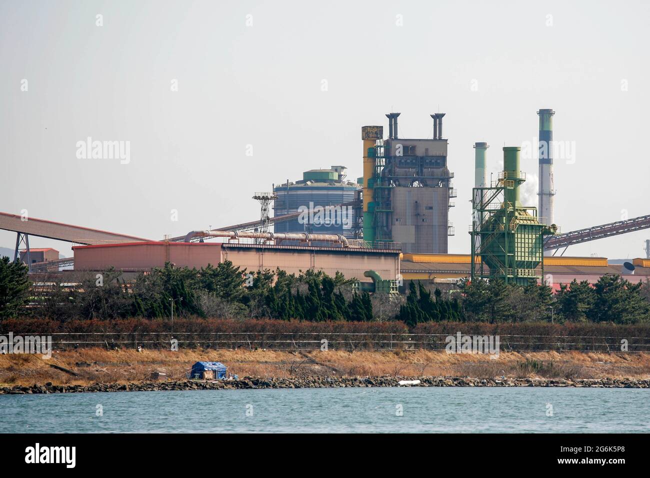 March 13, 2018-Pohang, South Korea-A General view of POSCO Steel Plant ...