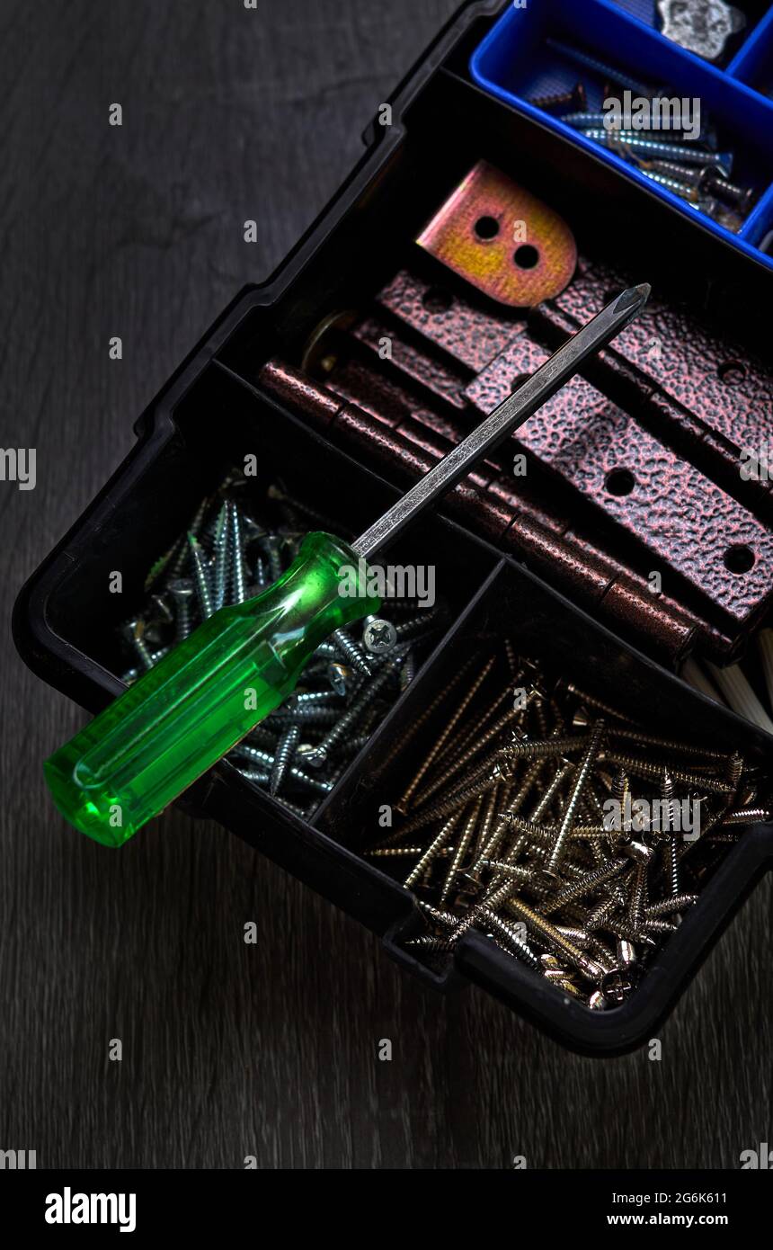 The toolbox of the handyman Stock Photo - Alamy