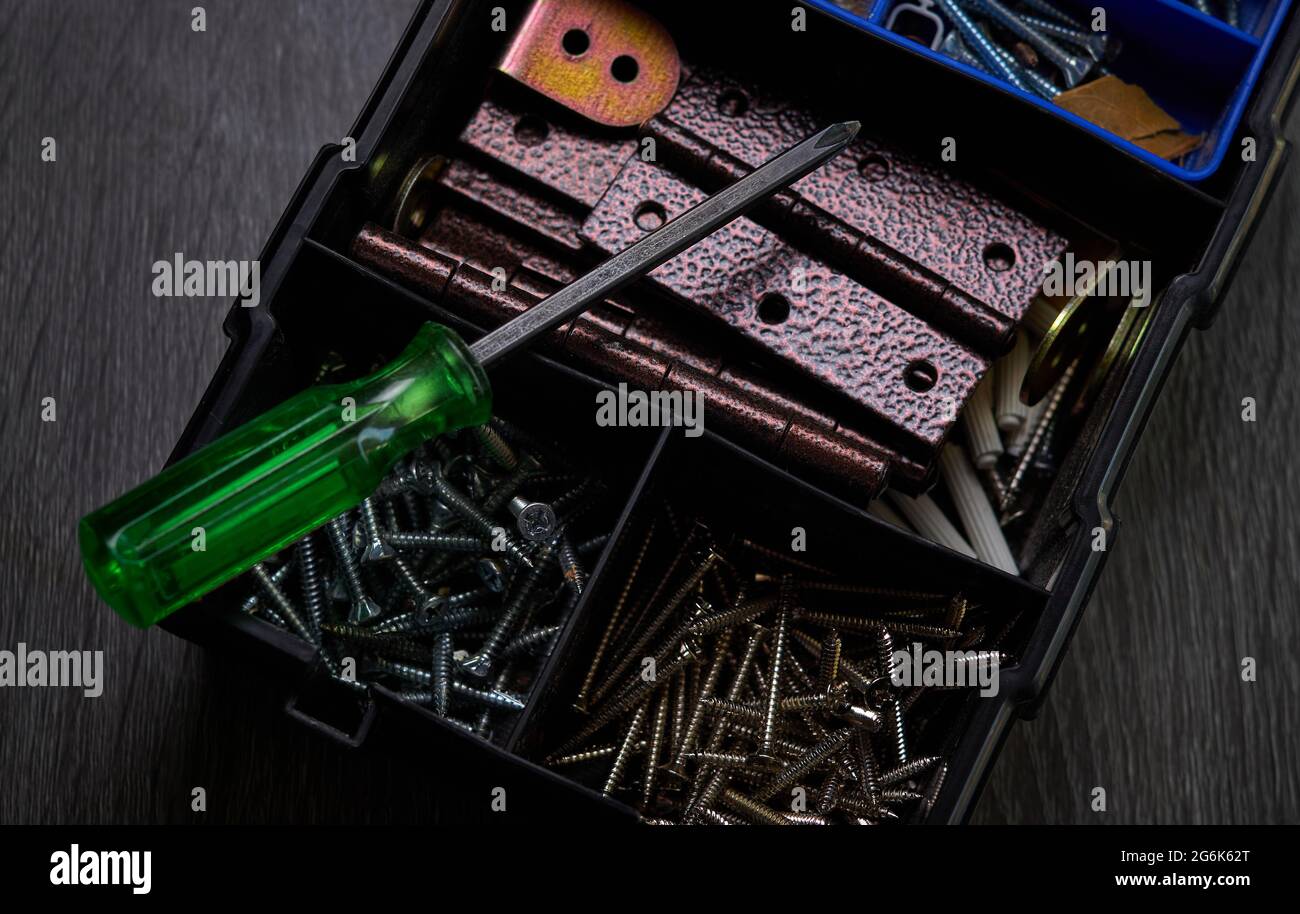The toolbox of the handyman Stock Photo - Alamy