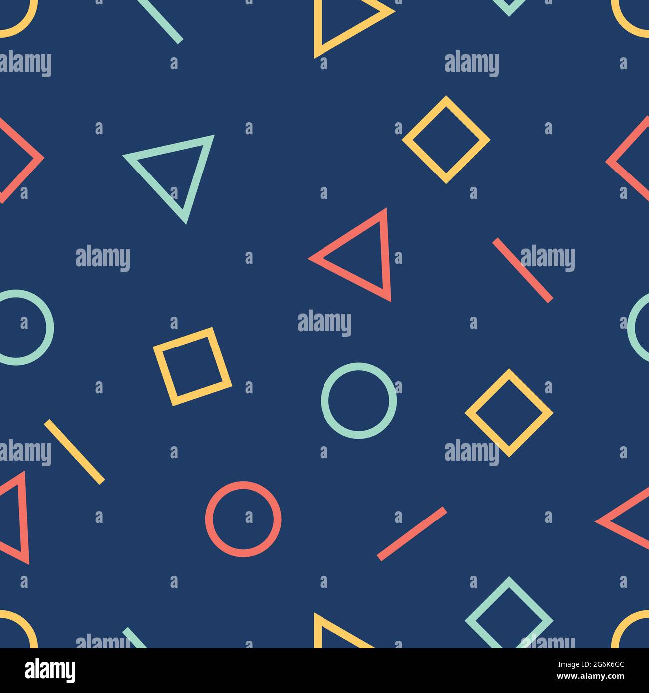 Seamless colored background pattern, various geometric shapes - Vector ...