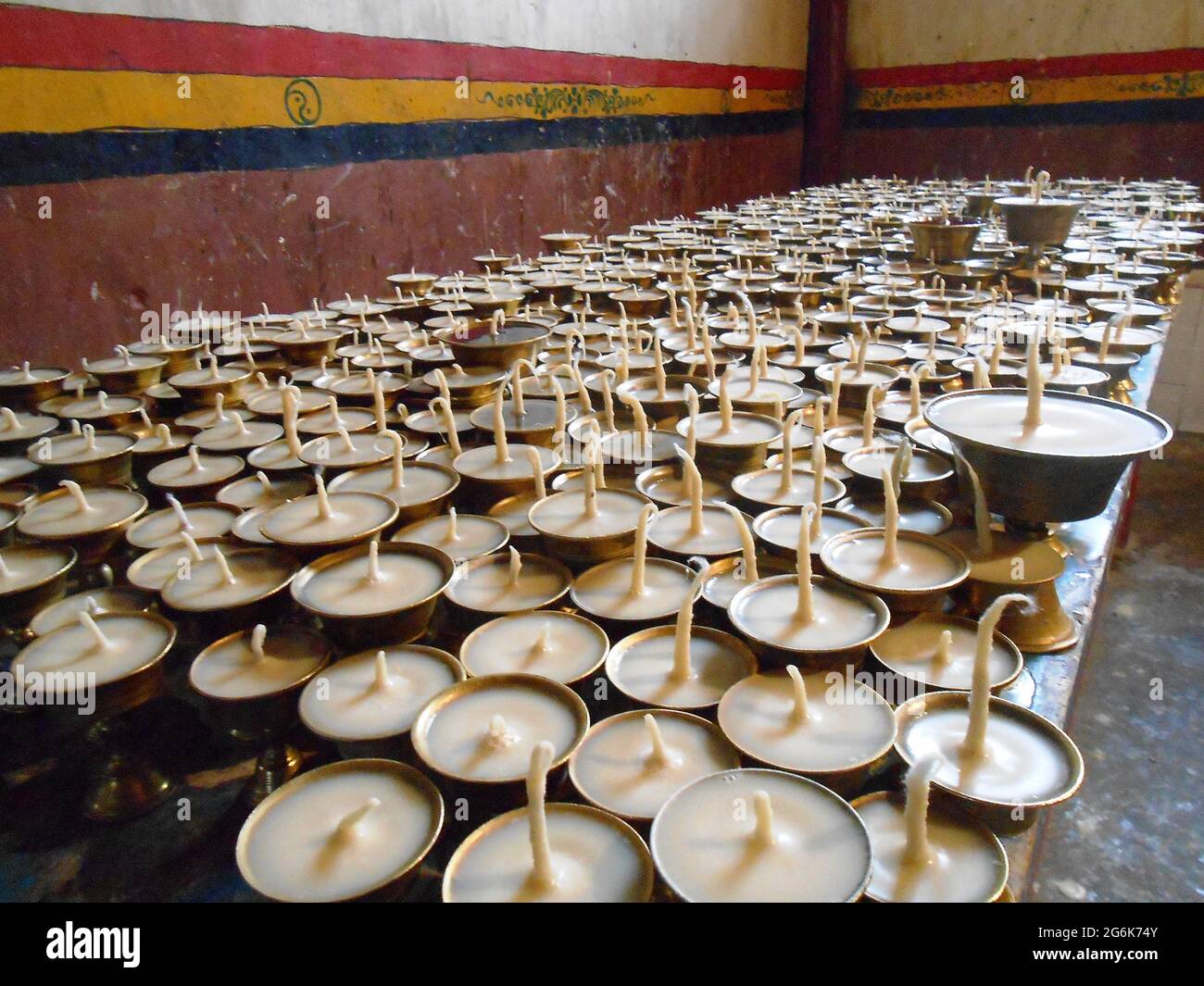 Butter Lamps in a Tibetan Monastery Stock Photo - Alamy
