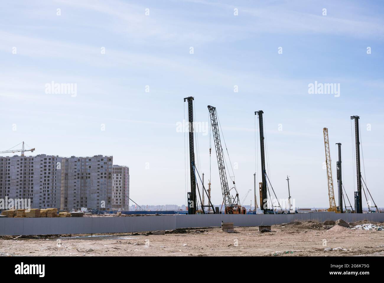 high-rise buildings under construction, development of new residential ...