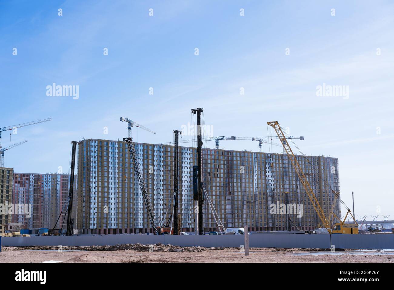 high-rise buildings under construction, development of new residential ...