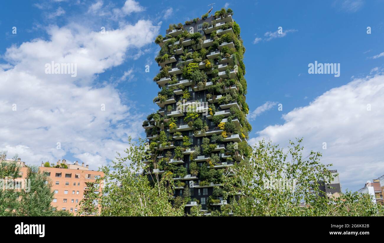 Milano, Italy. Bosco Verticale, view at the modern and ecological ...