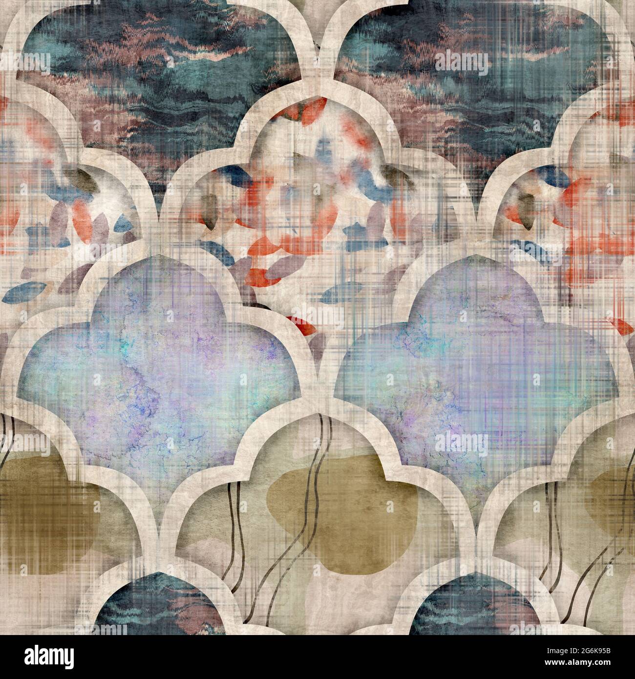 Seamless Moroccan inspired highly textured pattern for surface print ...