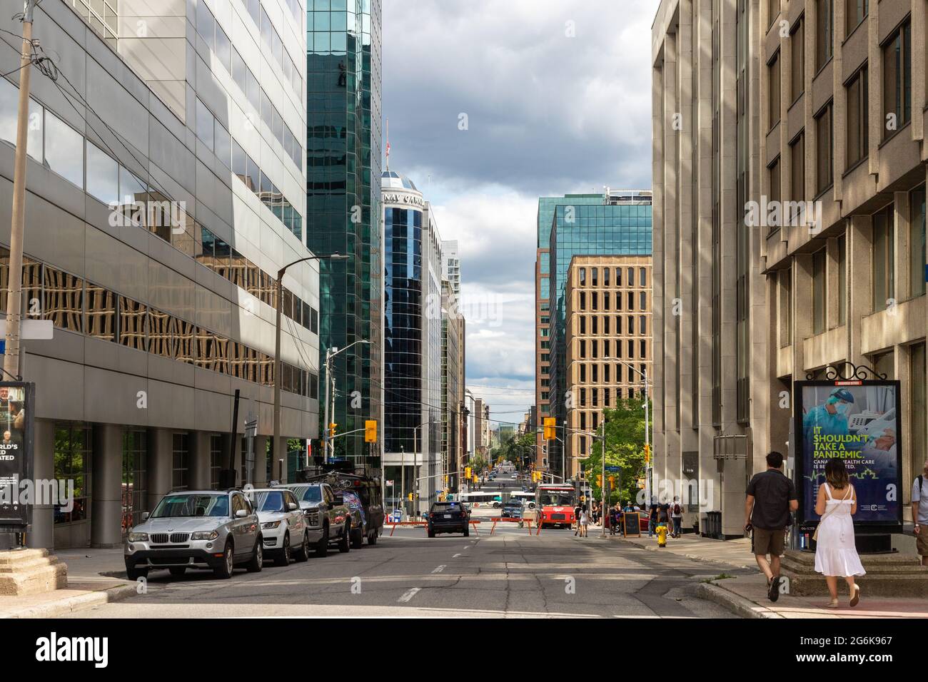 Ottawa, Canada - July 1, 2021: Cityscape street view with modern ...