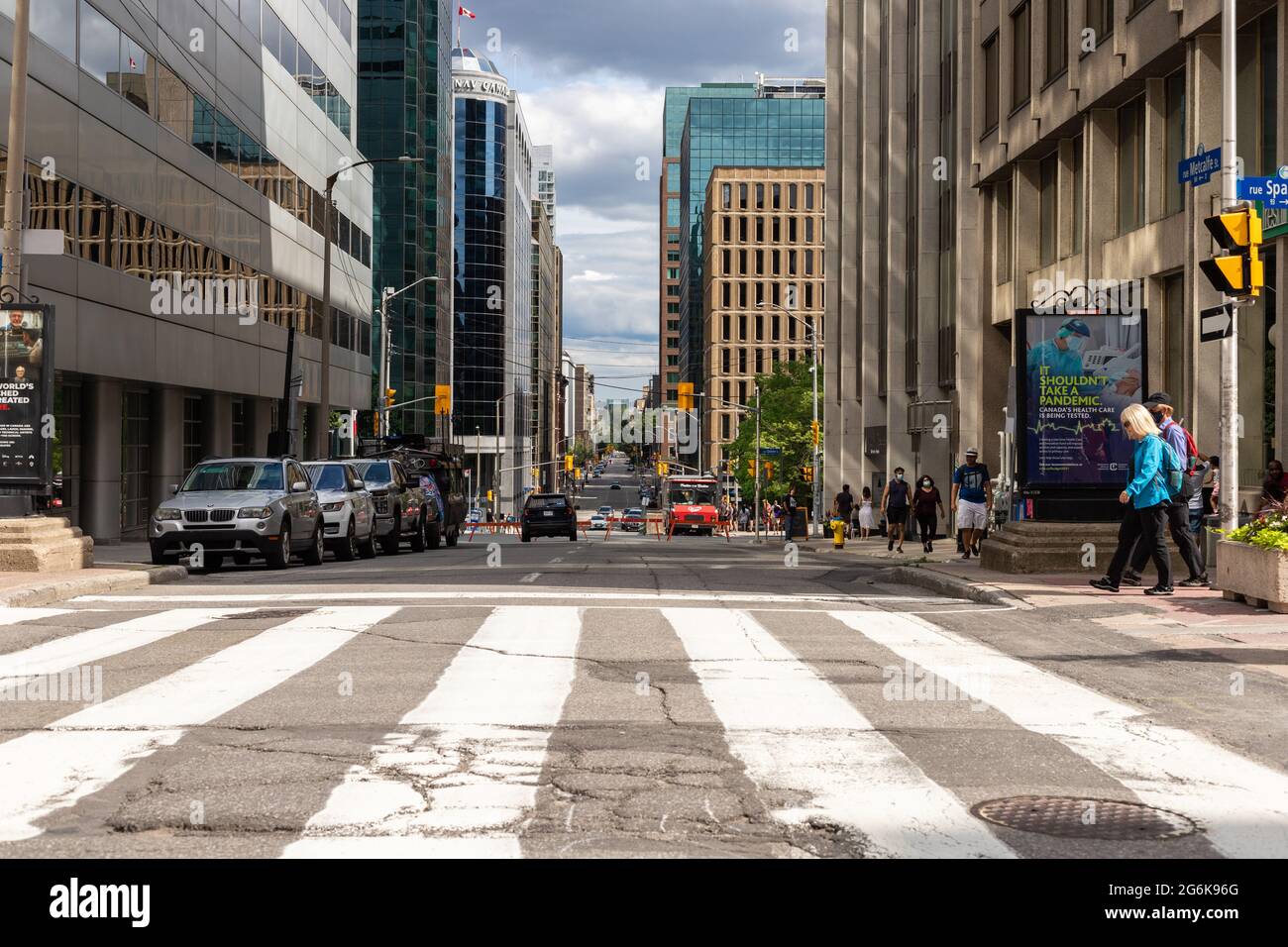 Ottawa, Canada - July 1, 2021: Cityscape street view with modern ...