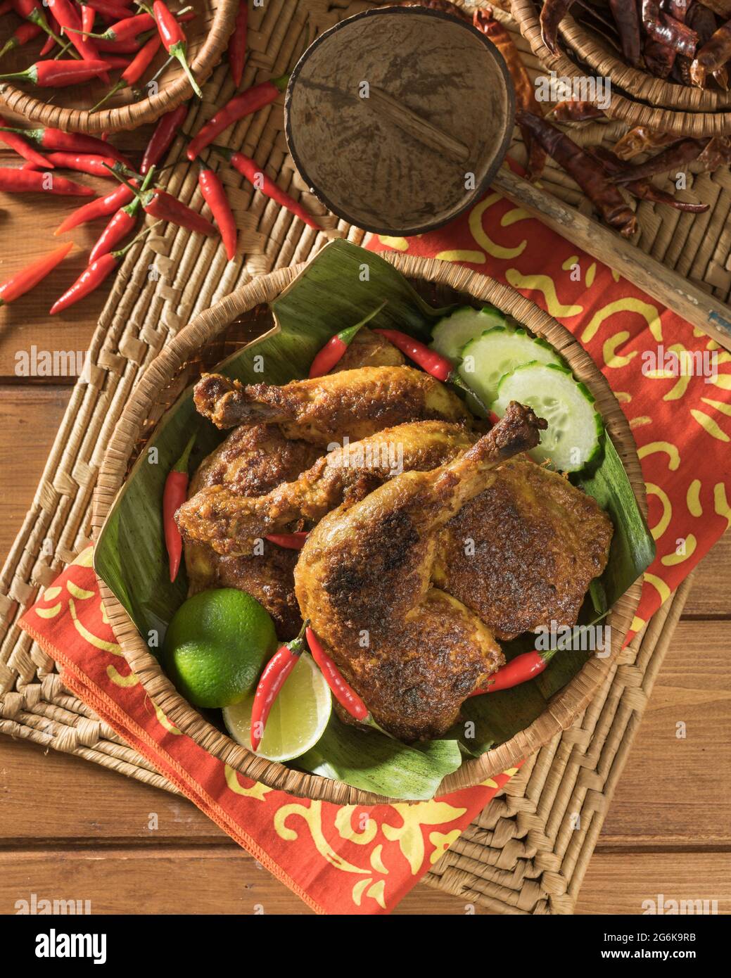 Ayam panggang. Indonesian Malaysian grilled chicken. South East Asia ...