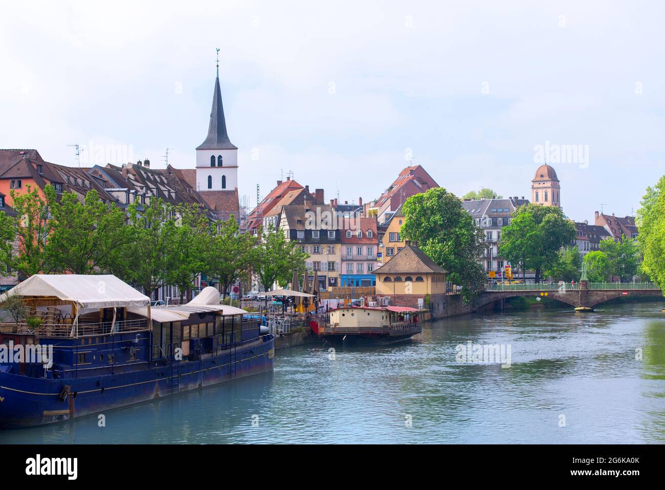 Amazing panoramic view of Strasbourg old town with French traditional ...