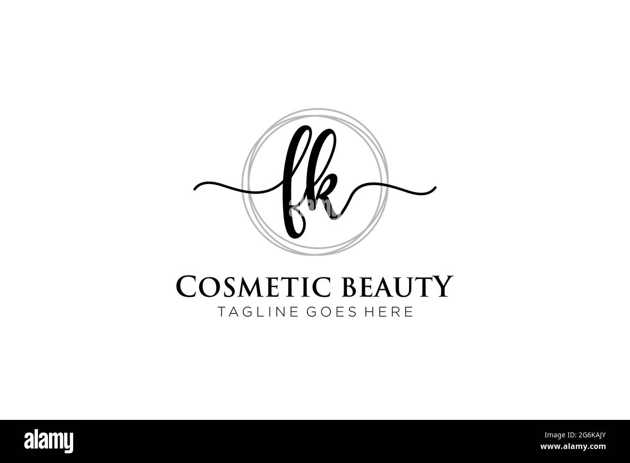 FK Feminine logo beauty monogram and elegant logo design, handwriting ...