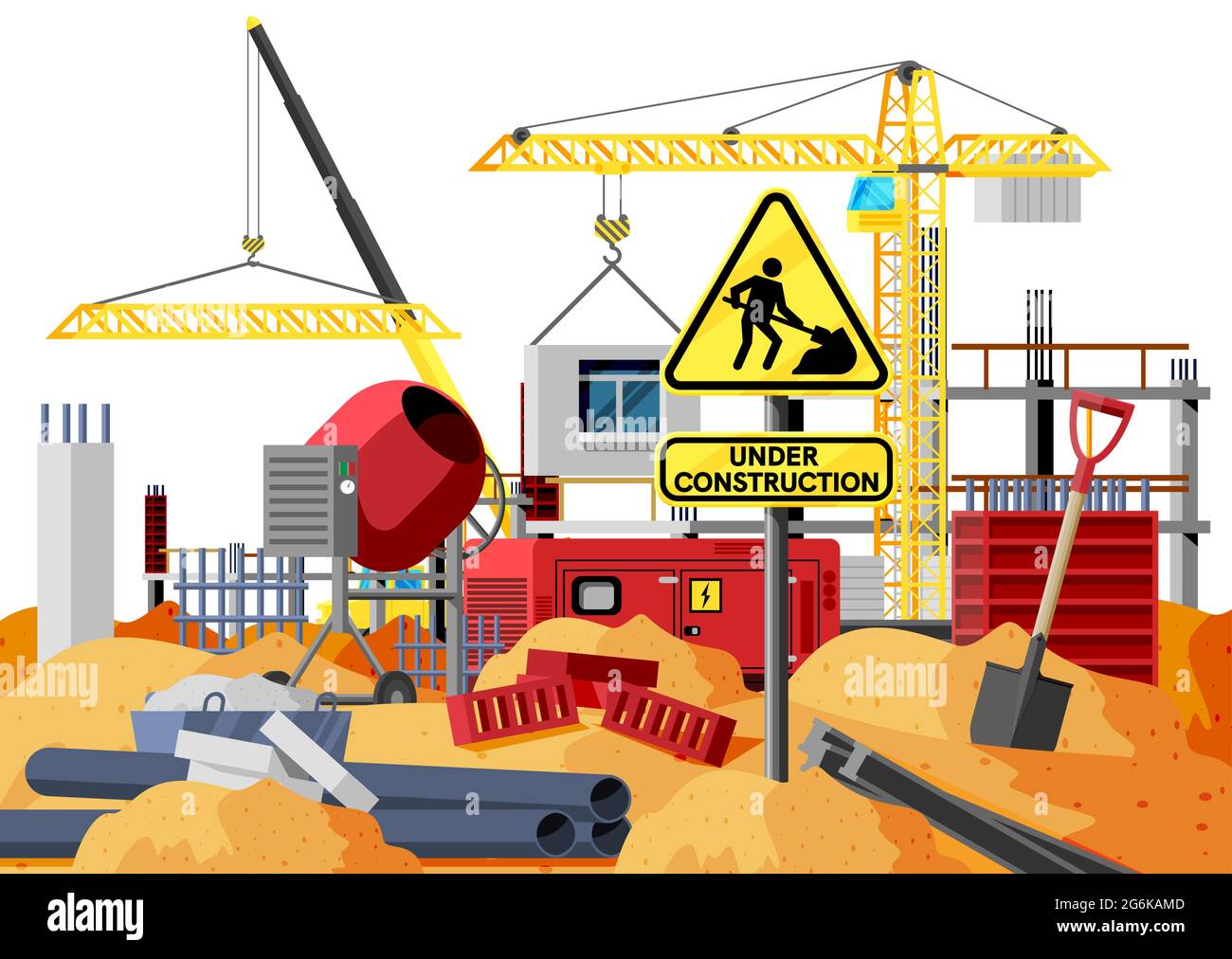 Pile building sand construction Stock Vector Images - Alamy