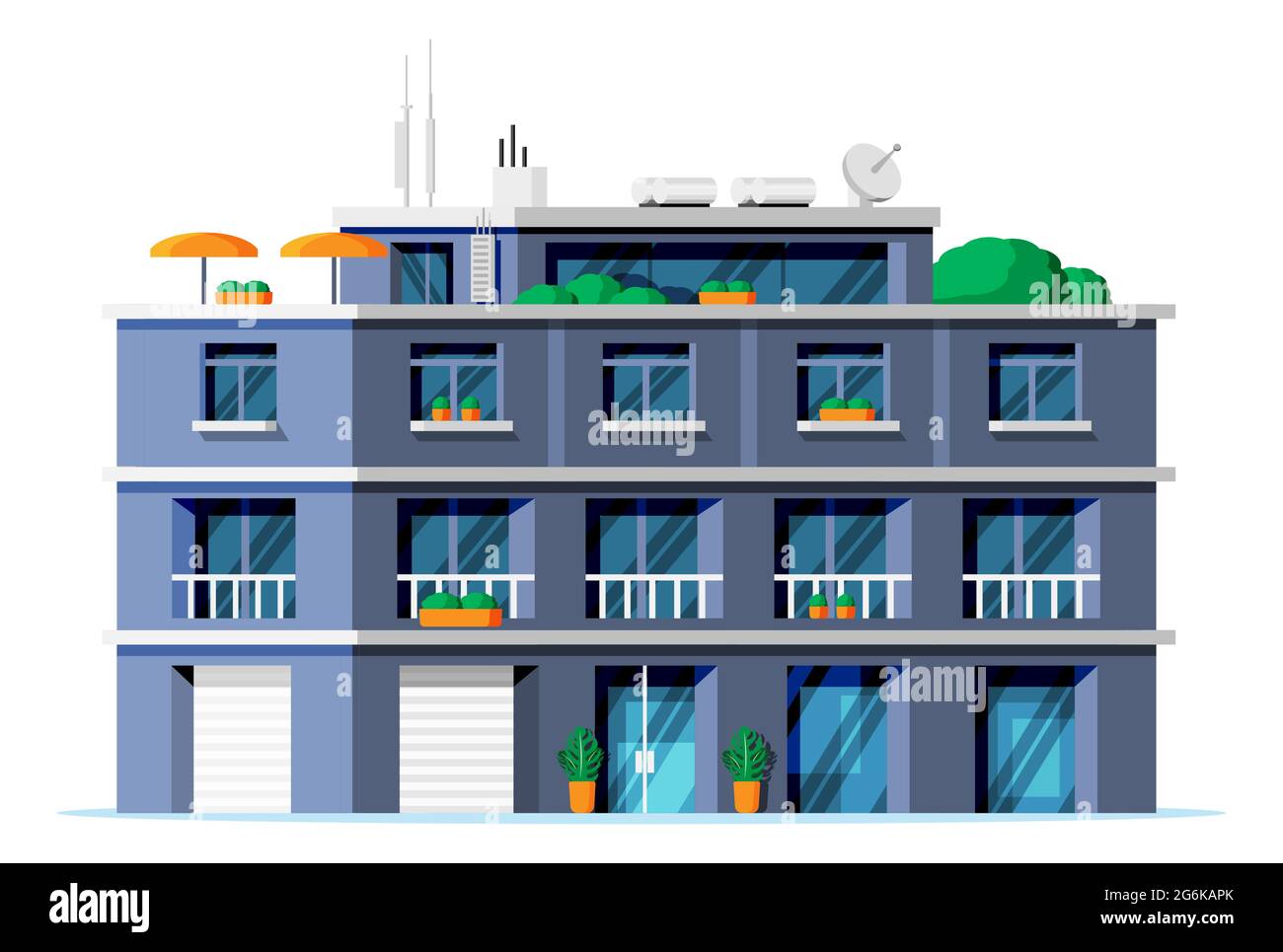 Modern Apartment Building Isolated on White Stock Vector Image & Art ...