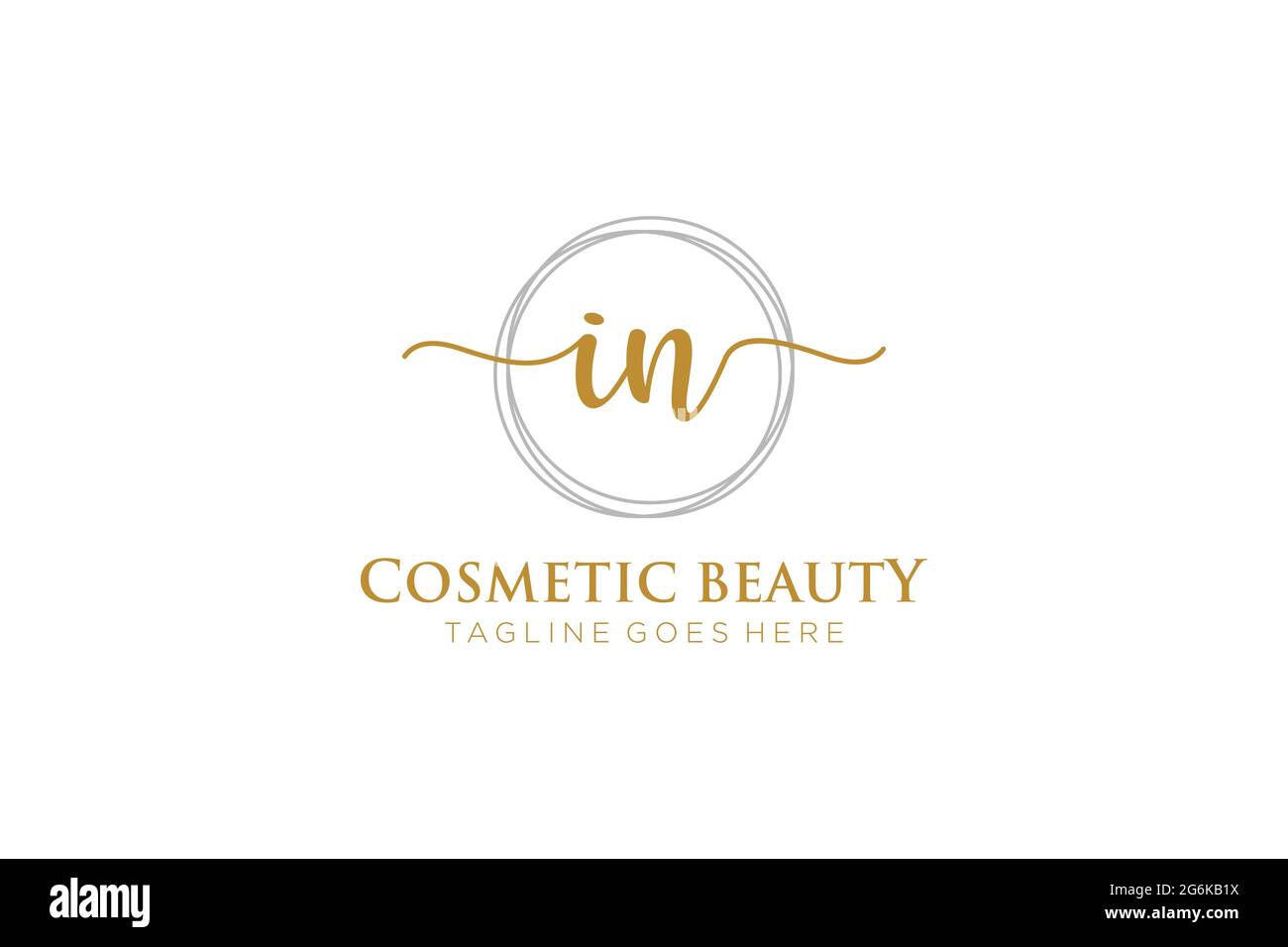 IN Feminine logo beauty monogram and elegant logo design, handwriting ...