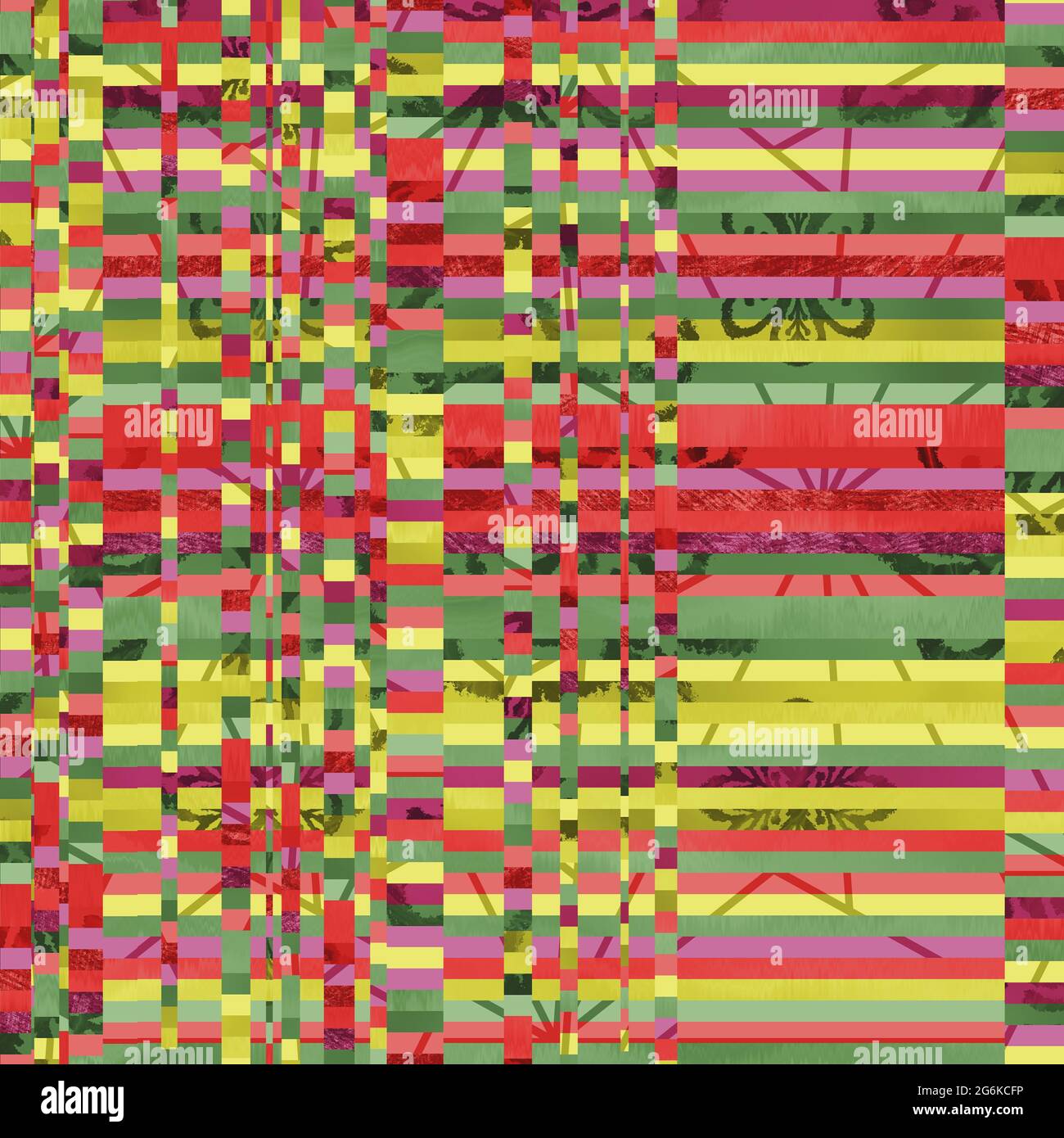 Seamless funky graphic pattern motif of chaotic and psychedelic noise ...