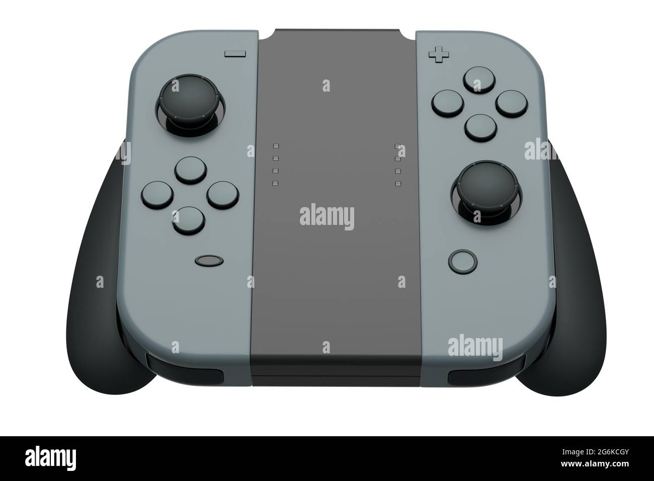 Portable video game controllers attached to touch screen on white ...